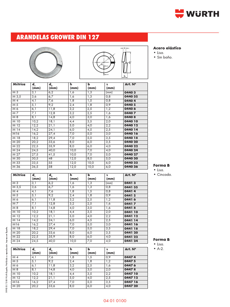 Dimensiones Arandelas | PDF