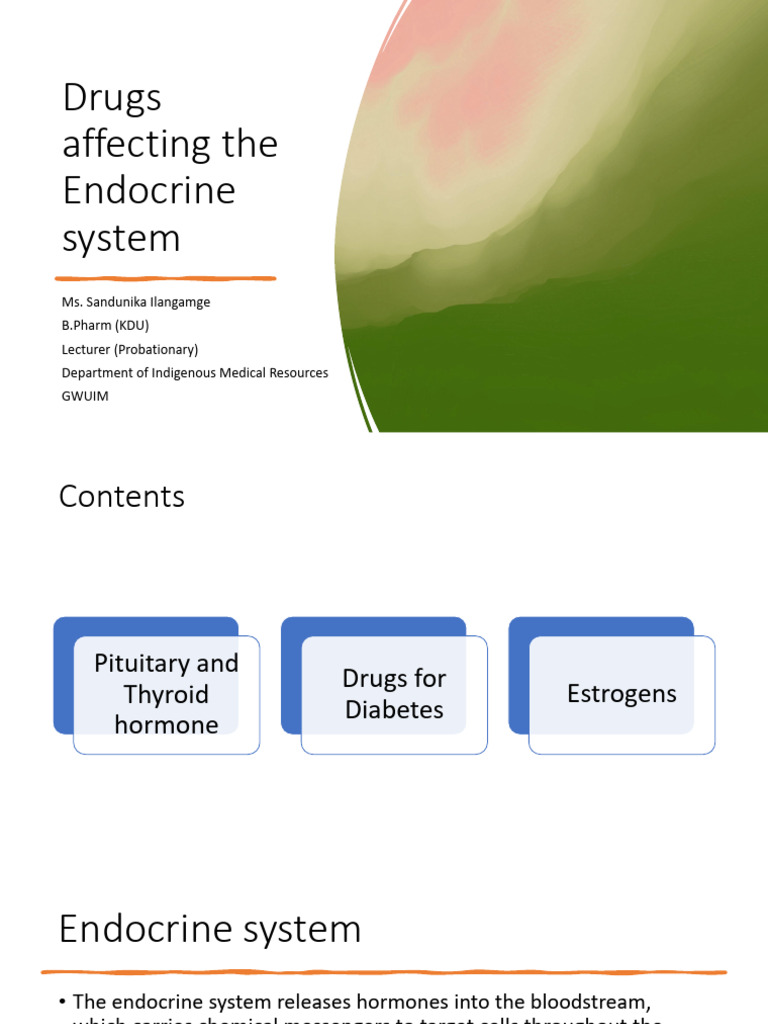 Drugs Affecting The Endocrine System | PDF