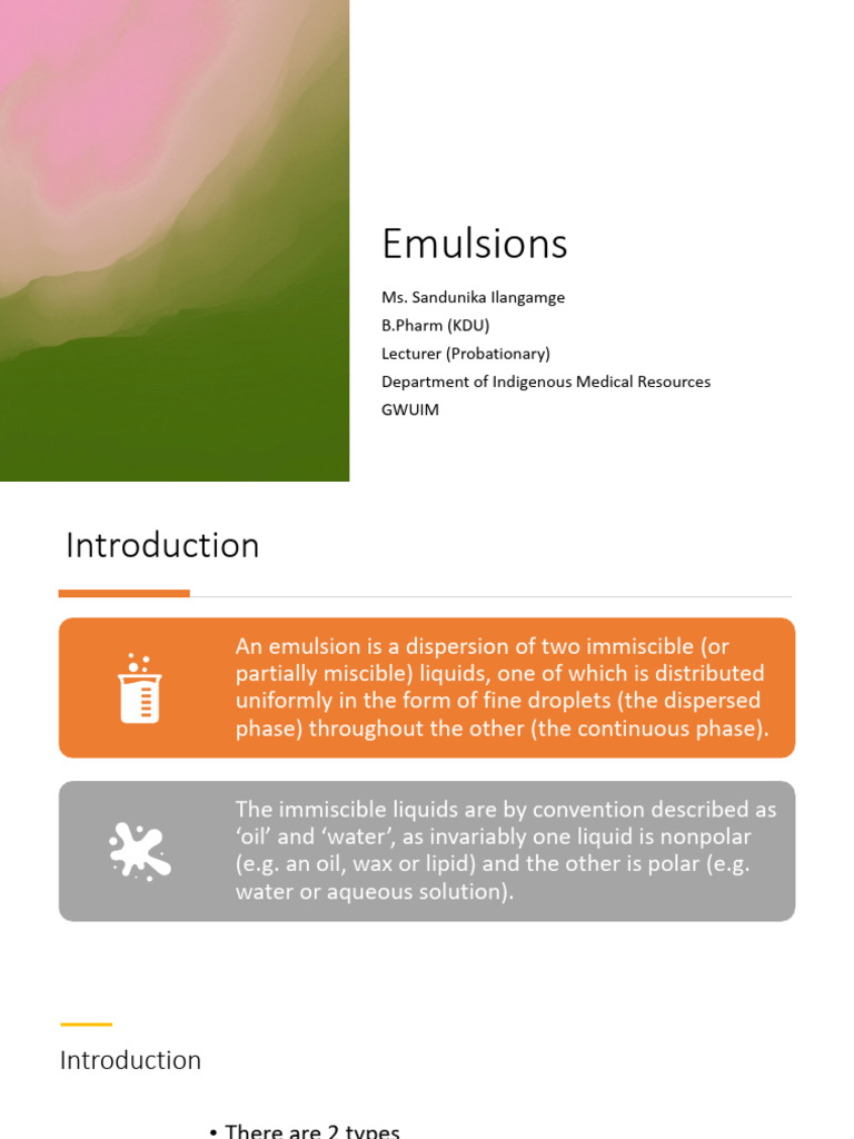 Emulsions | PDF