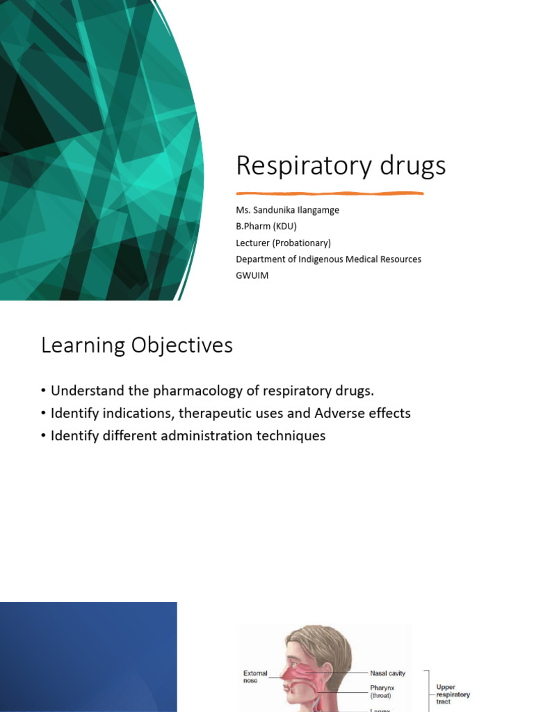 Respiratory Drugs | PDF