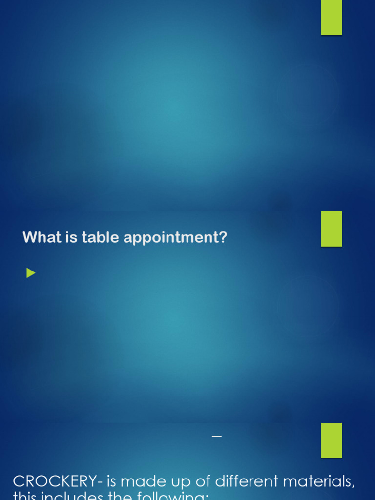 Tableware Table Appoinment | PDF