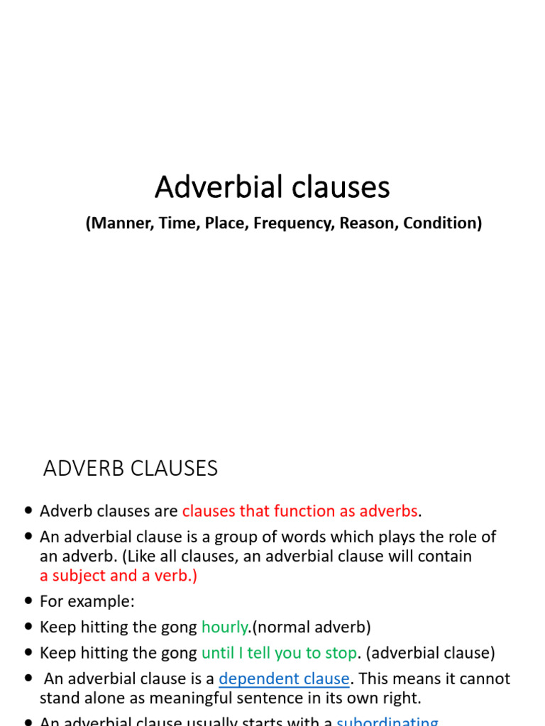 Adverbial Clause | PDF