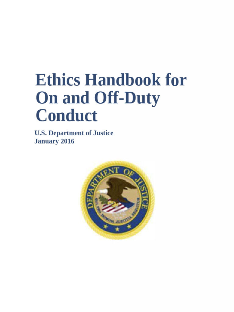 Ethics Handbook For On and Off-Duty Conduct | PDF