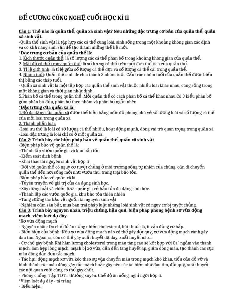 ĐỀ CƯƠNG KHTN 8 CUỐI HKII | PDF