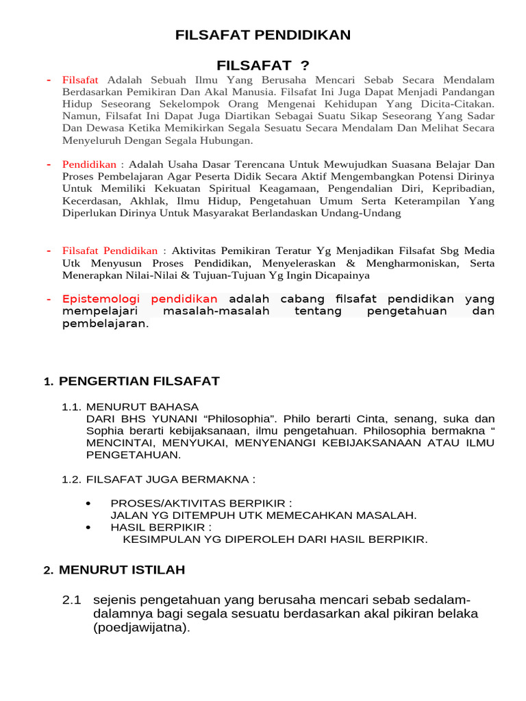 Filsafat Pendidikan - Edit | PDF