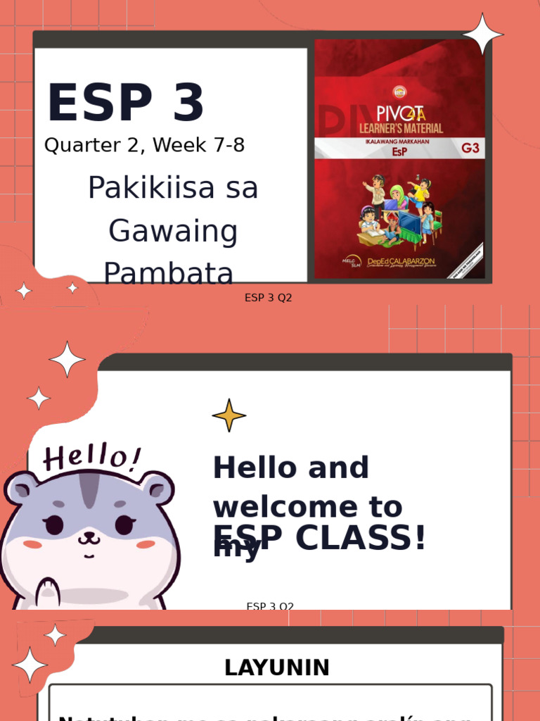 ESP 3 Quarter 2 - Week 7-8 - Pakikiisa Sa Gawaing Pambata | PDF