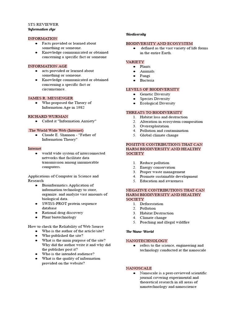 STS Reviewer Finals | PDF