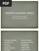 Modified Barthel Index (Shah Ver.) | PDF | Wheelchair | Hygiene