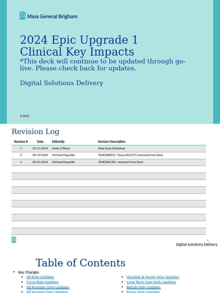 ALL - 2024 Epic Upgrade 1 Training Slides - All - IG | PDF