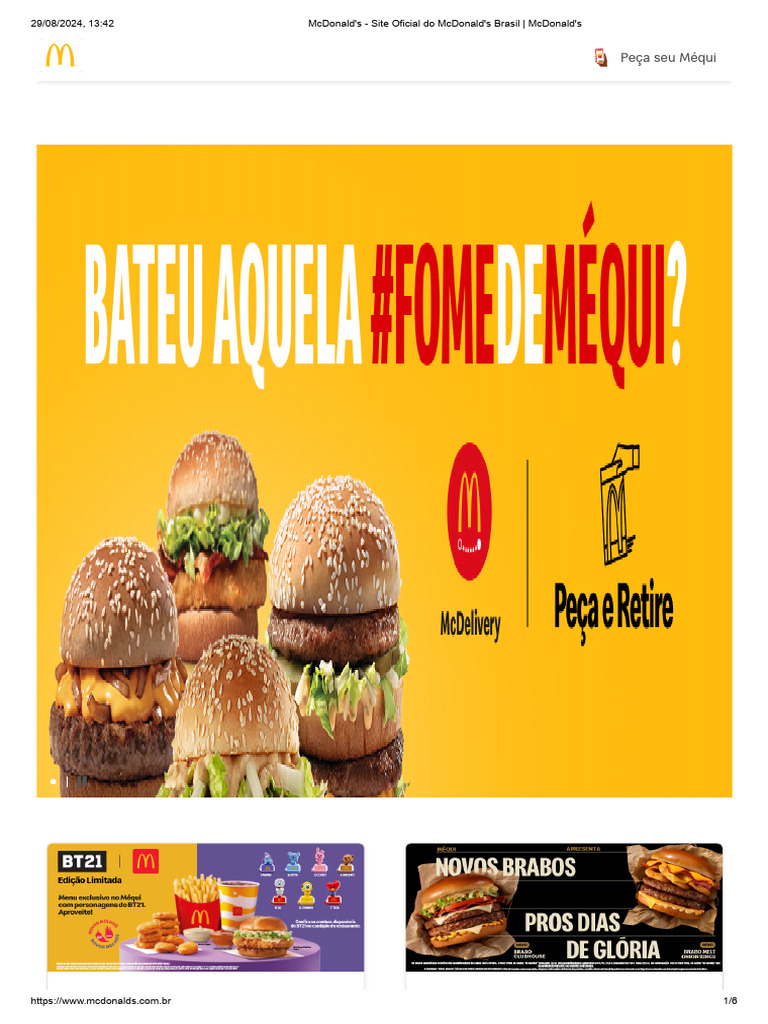 McDonald's - Site Oficial Do McDonald's Brasil - McDonald's | PDF