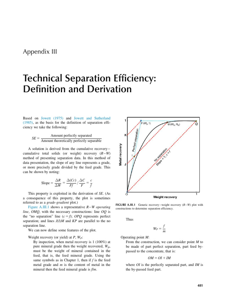 Appendix III - Technical Separation Efficiency - 2016 - Wills Mineral Processi | PDF