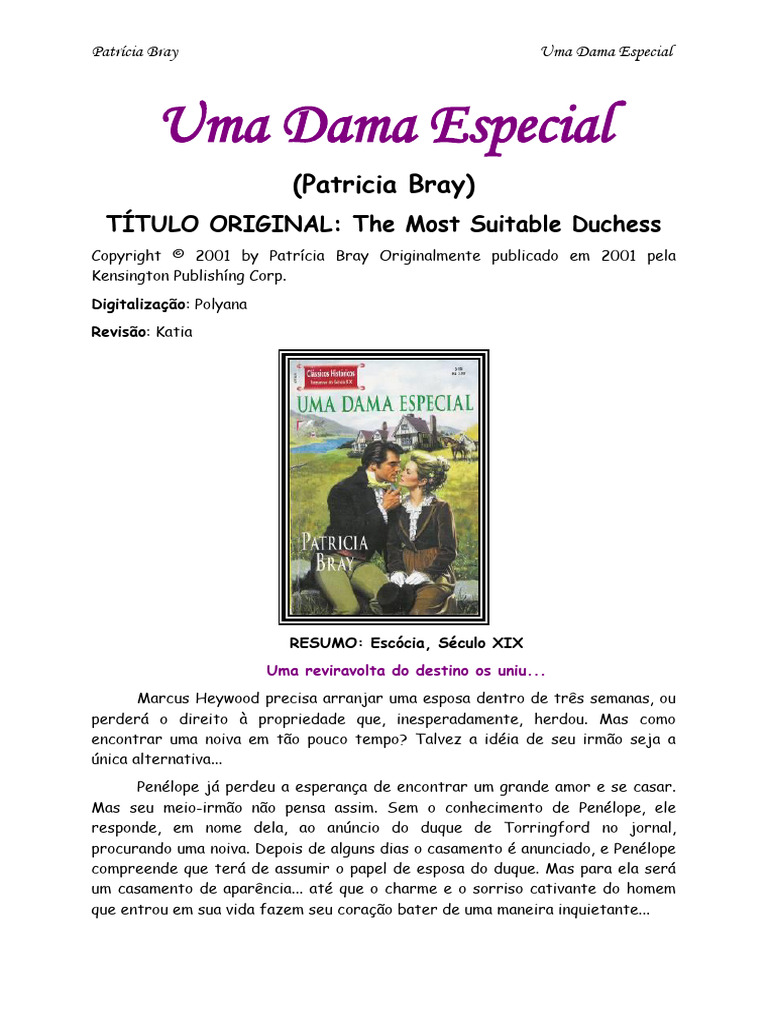 Patricia Bray - Uma Dama Especial | PDF