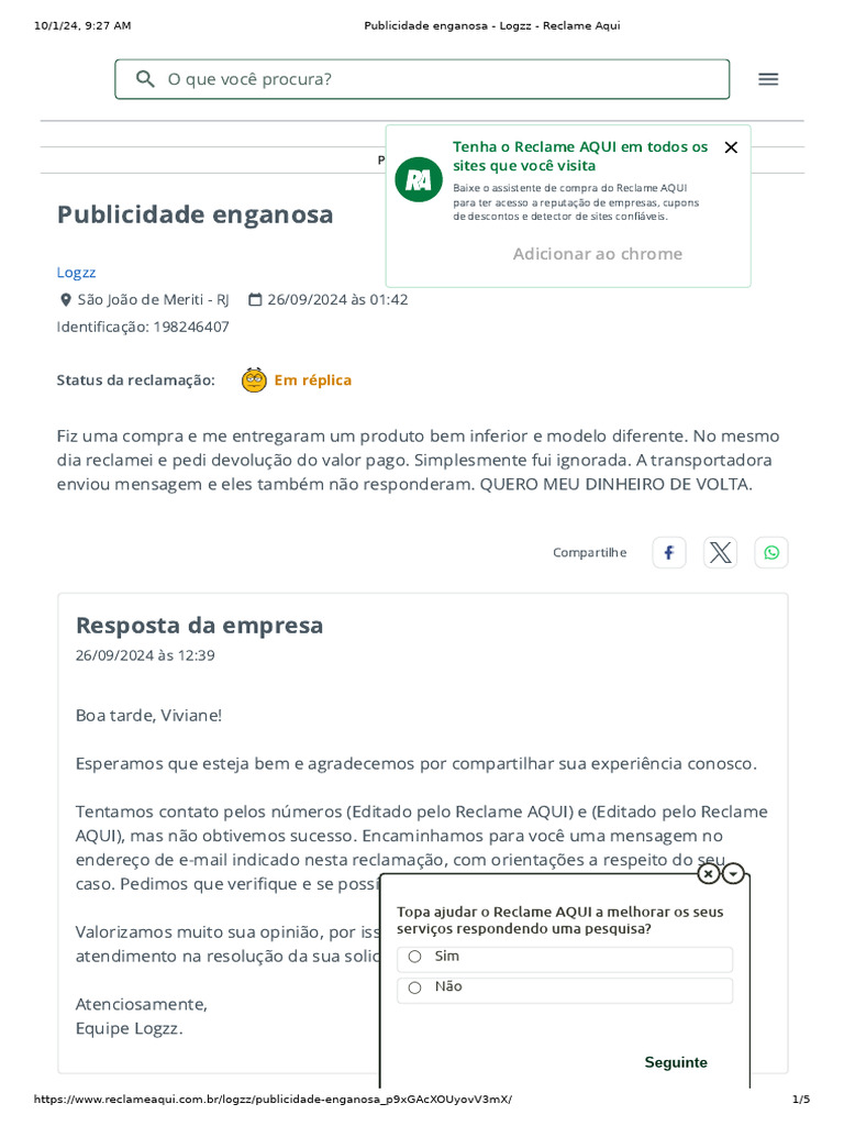 00publicidade Enganosa - Logzz - Reclame Aqui | PDF