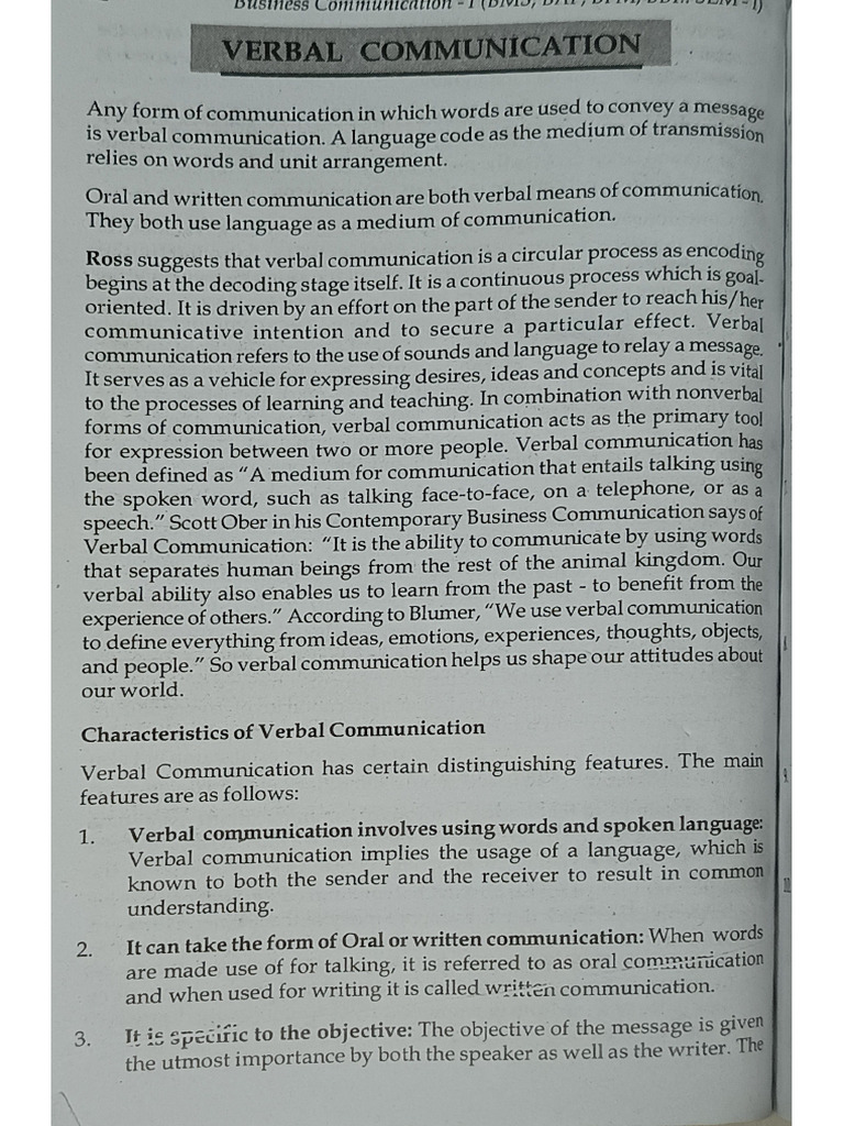Verbal and Non-Verbal Communication | PDF