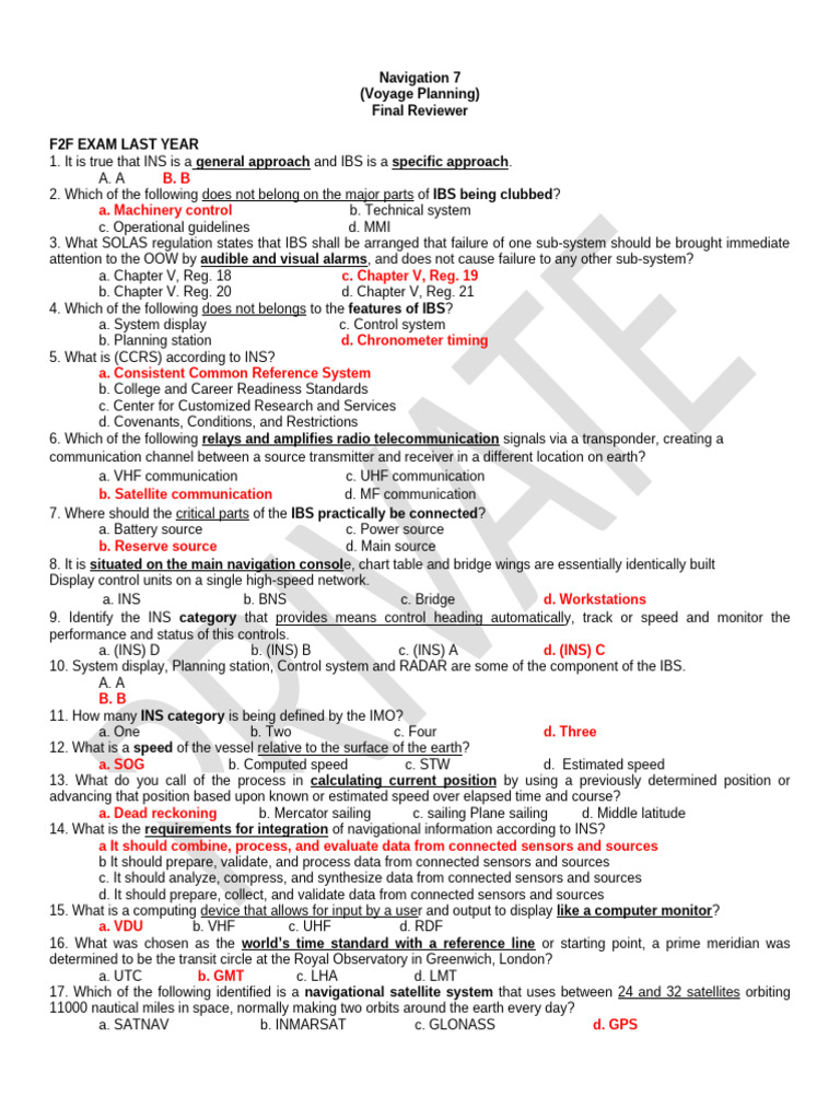 Nav7 Final Handouts | PDF