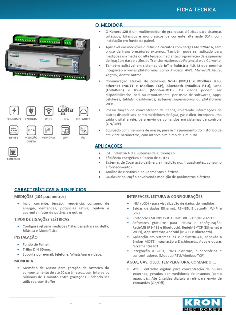 Konect 120 Ficha Tecnica | PDF