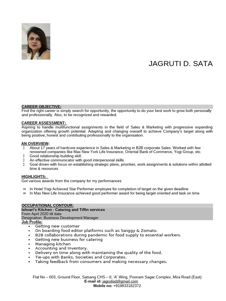 Jagruti CV New | PDF