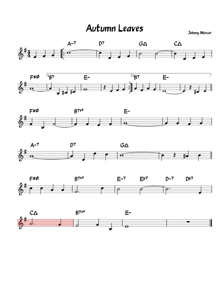 Autumn Leaves Pdf