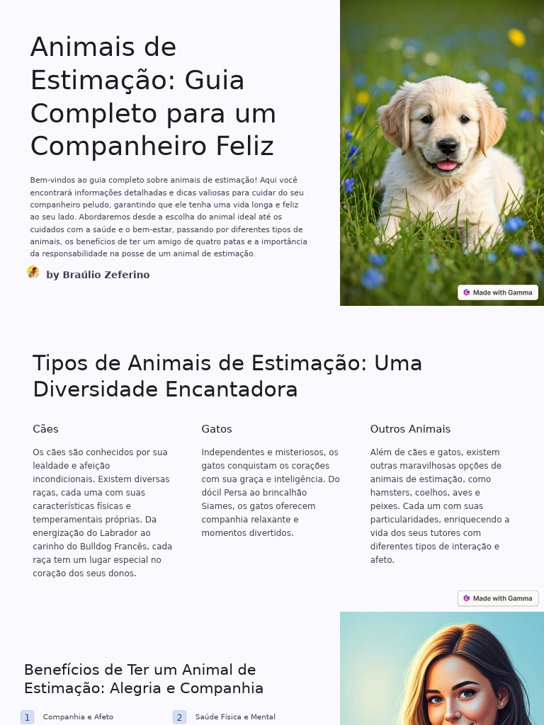 Animais de Estimacao Guia Completo para Um Companheiro Feliz | PDF