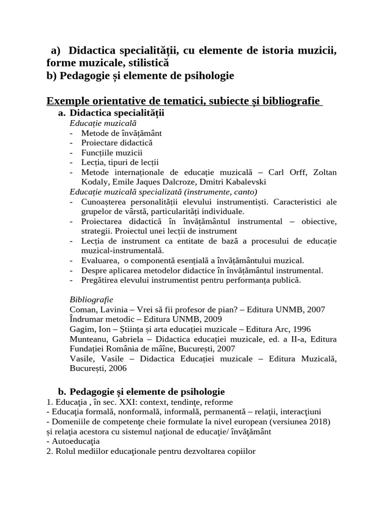 Examen Gradul II August 2025 - Material | PDF