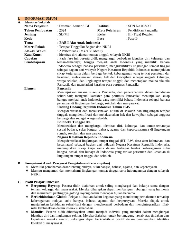 Modul Ajar Bab I Pertemuan 7 Dan 8 | PDF