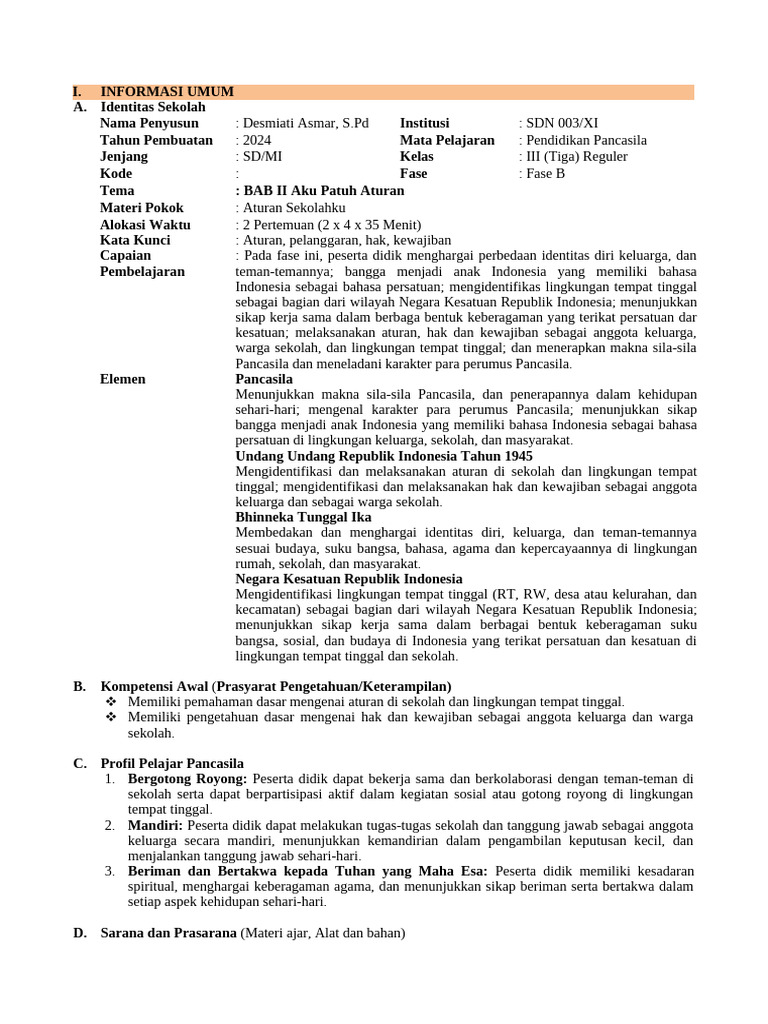 Modul Ajar Bab Ii Pertemuan 9 Dan 10 | PDF