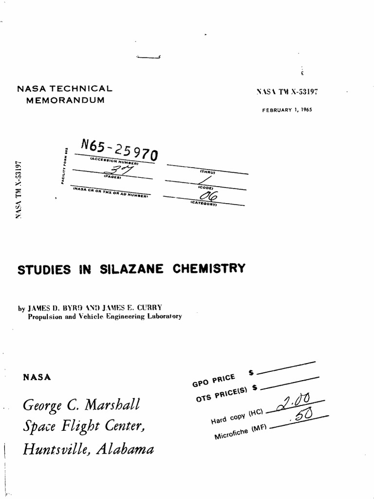 Georgec. Narsball S?Ace Flight Center, Huntsville, Alabama: Studies in ...