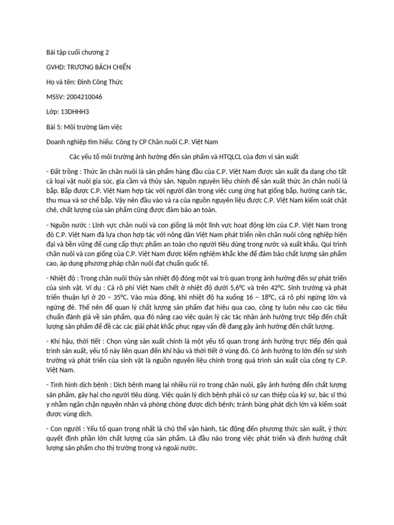 QLCL 13DHHH3 Dinhcongthuc 2004210046 BTCC2 5 | PDF