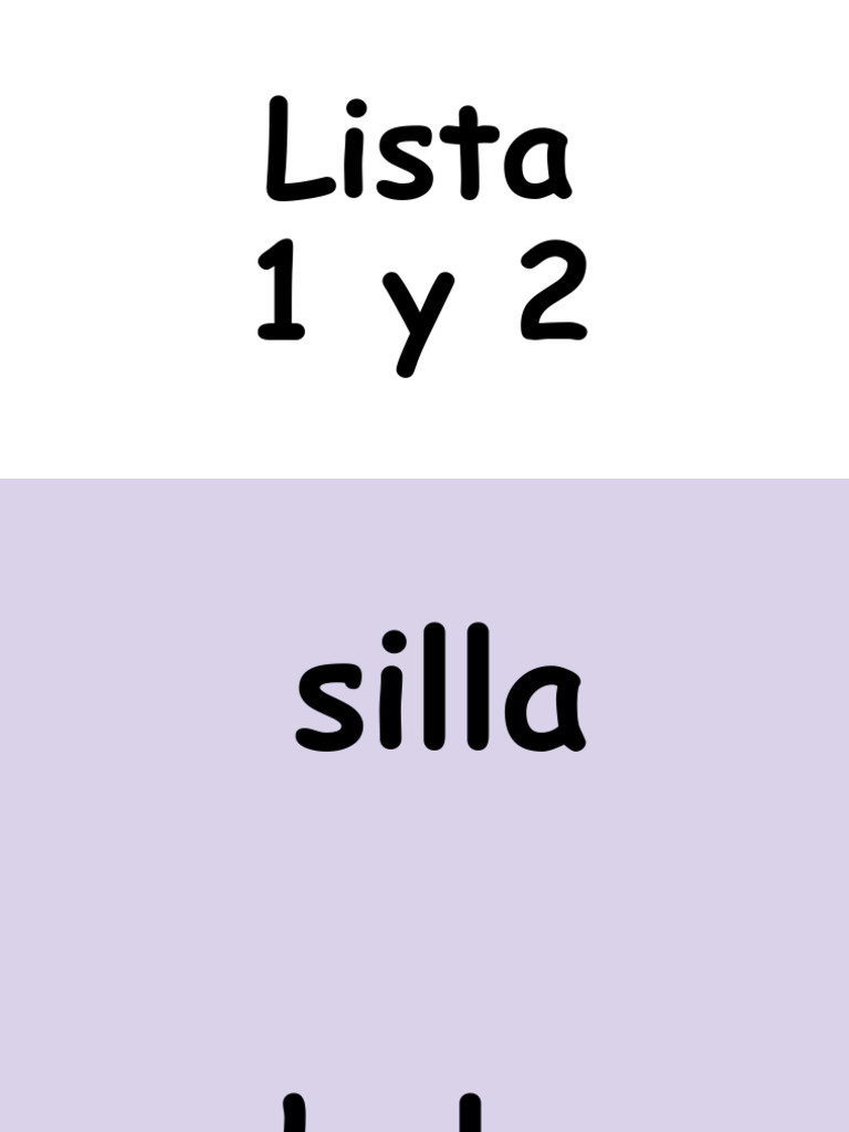 Lista 1 y 2 Palabras de Uso Frecuente | PDF