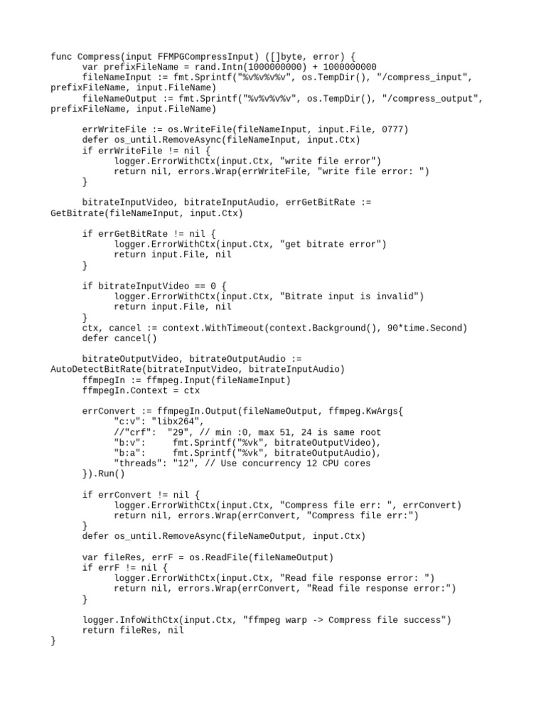 Compress Ffmpeg Golang | PDF