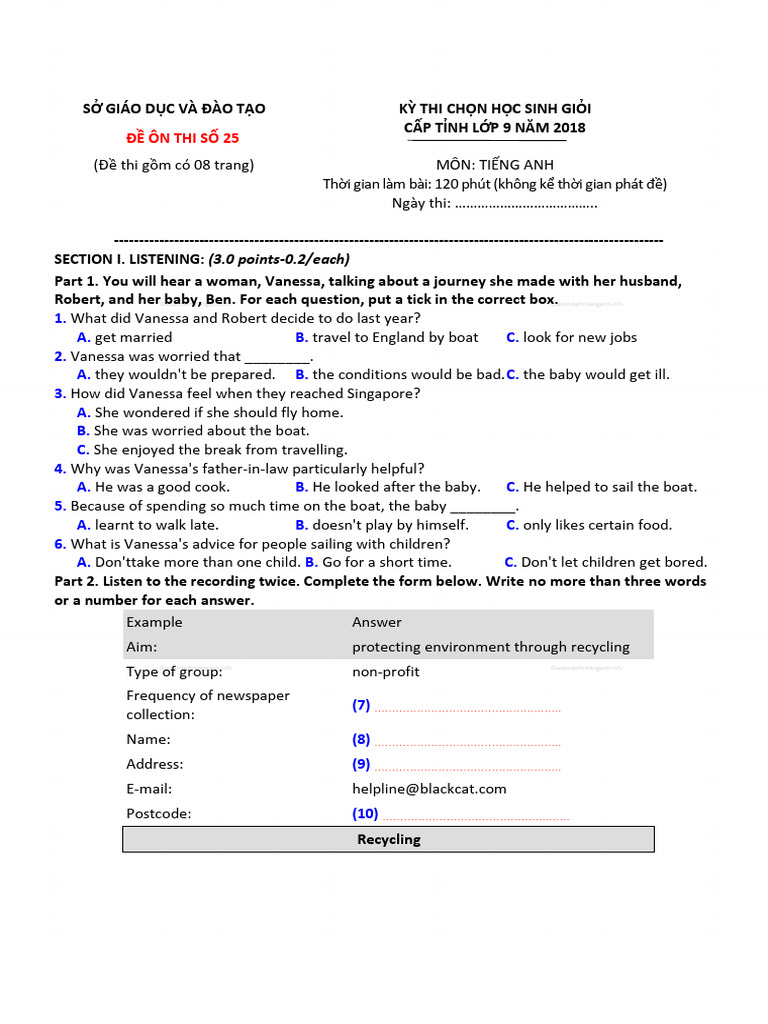 Đề Số 25-Hsg Anh 9 | PDF