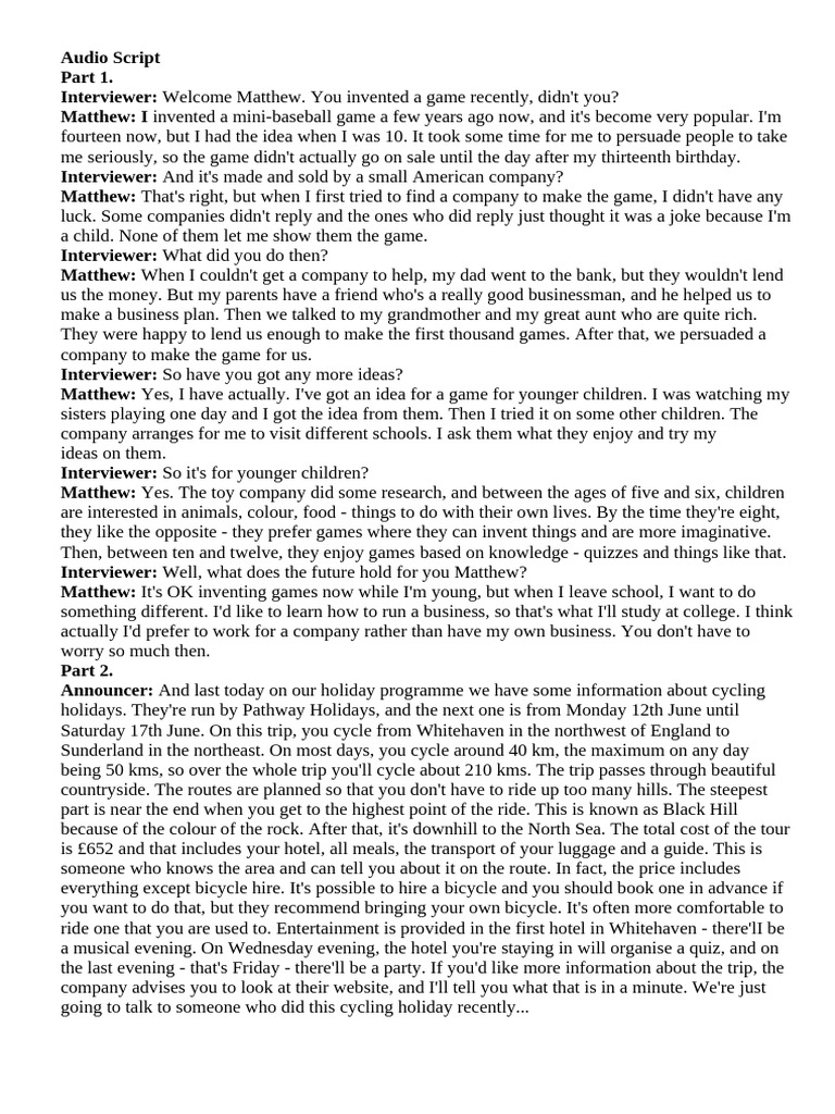 Audio Script | PDF