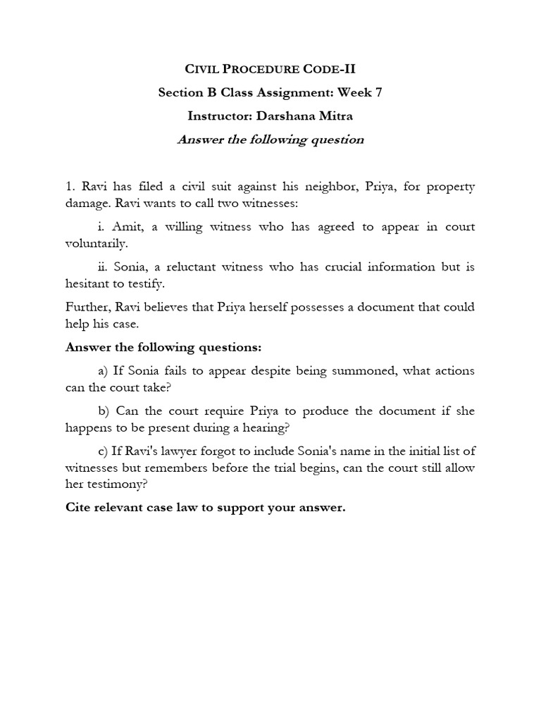 CPC-II - Week 7 Assignment - Prof. Darshana Mitra - Section B | PDF