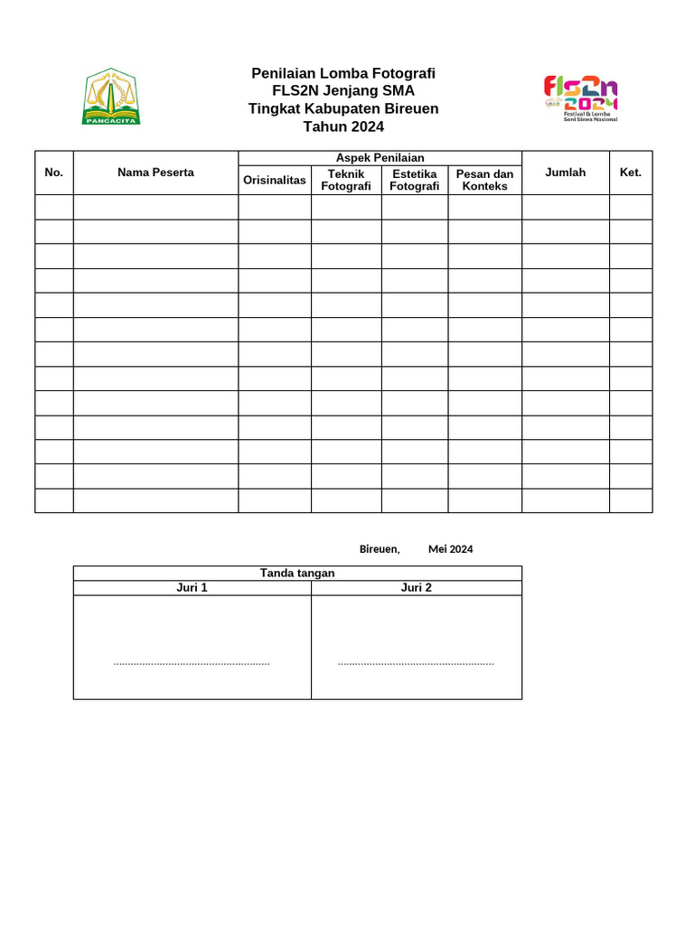 Form Juri Fotografi | PDF