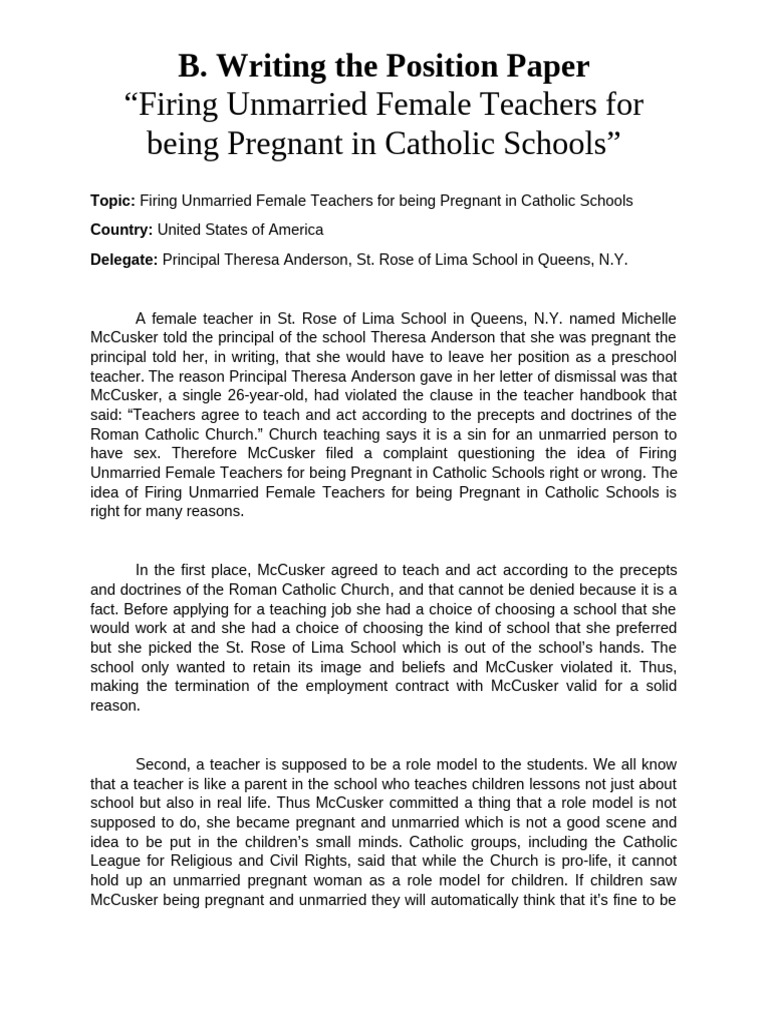 Position Paper English Acad 4QTR | PDF