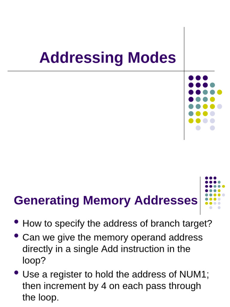 1.4 Mod1 Chapter2-Addressing Modes Ashly | PDF