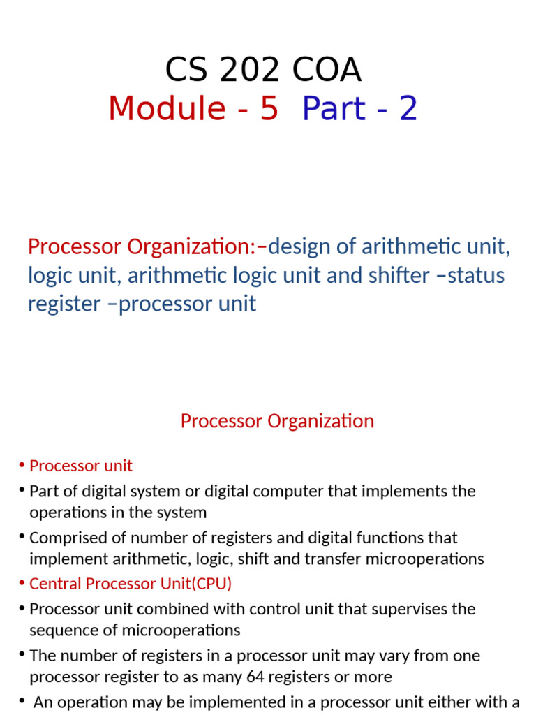 2.3 COA - Mod2 (ALU Design) Part3 - June 18 | PDF