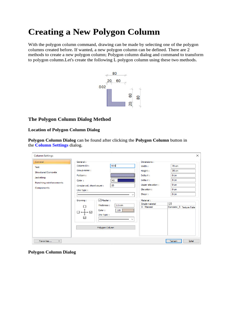 Creating Polygon and ARC COLUMN | PDF
