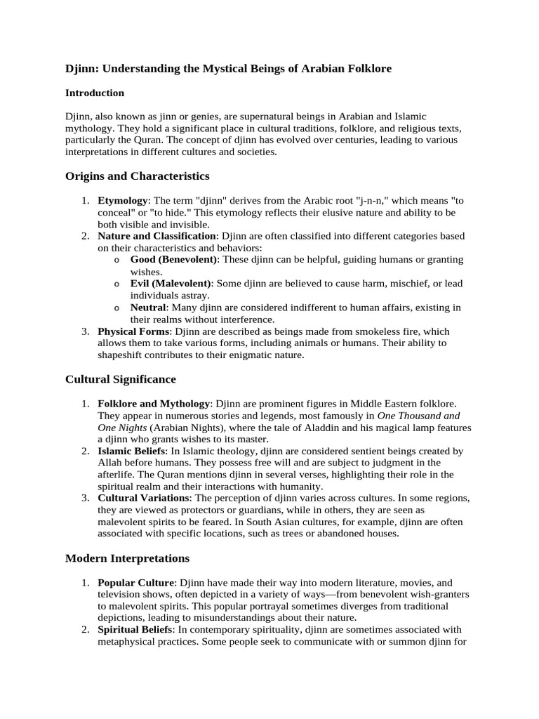 Djinn Friend or Foe | PDF