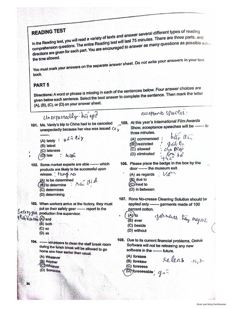 Part 5,6 Toeic | PDF