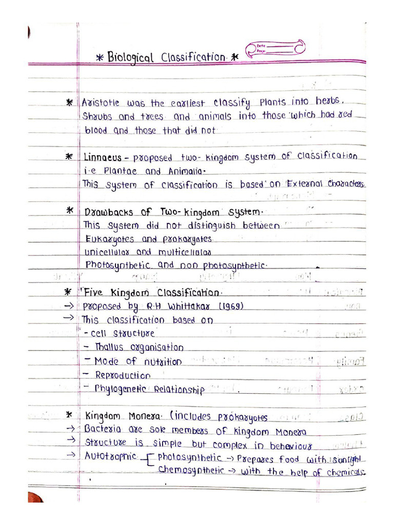 Biological Classification Topper's Notes Exambatneet? | PDF