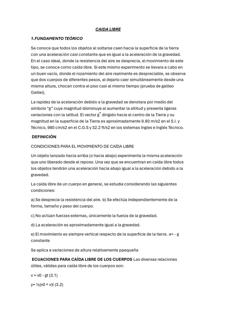 Caida Libre | PDF