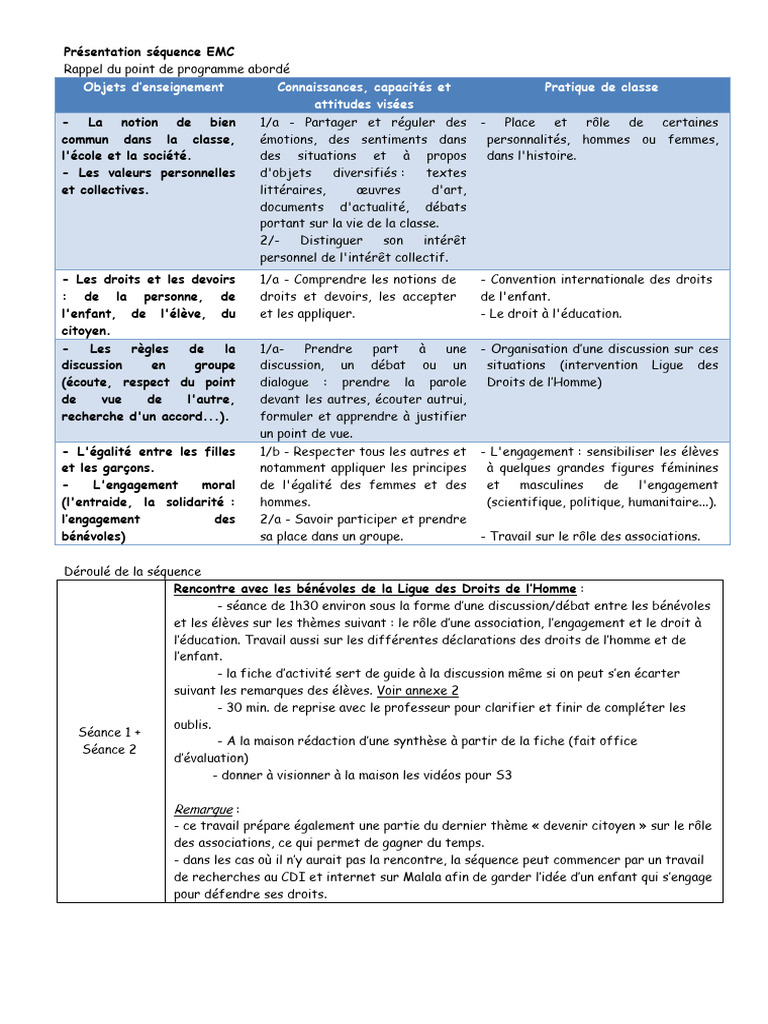 EMC 6eme Etre Un Enfant Responsable | PDF