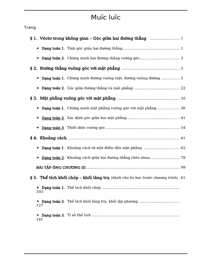 Mục lục Hinh học 11 HK2 | PDF
