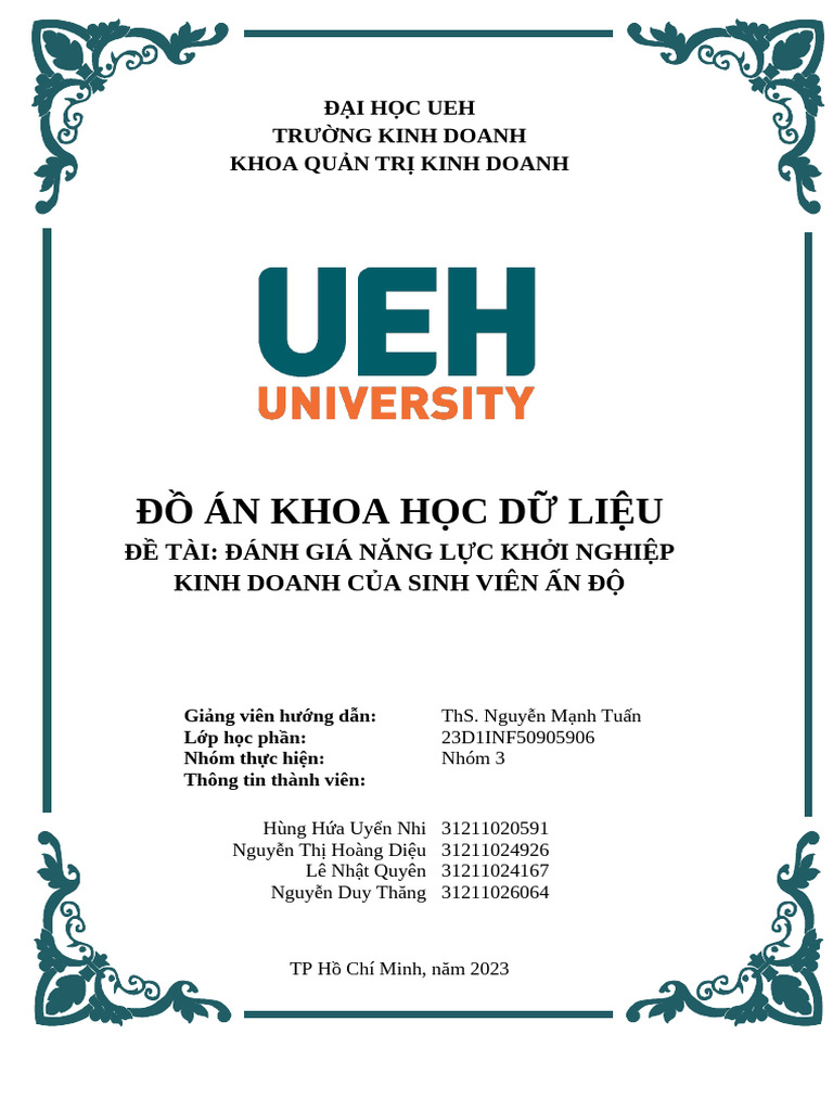 Đ Án Nhóm 3 - KHDL | PDF