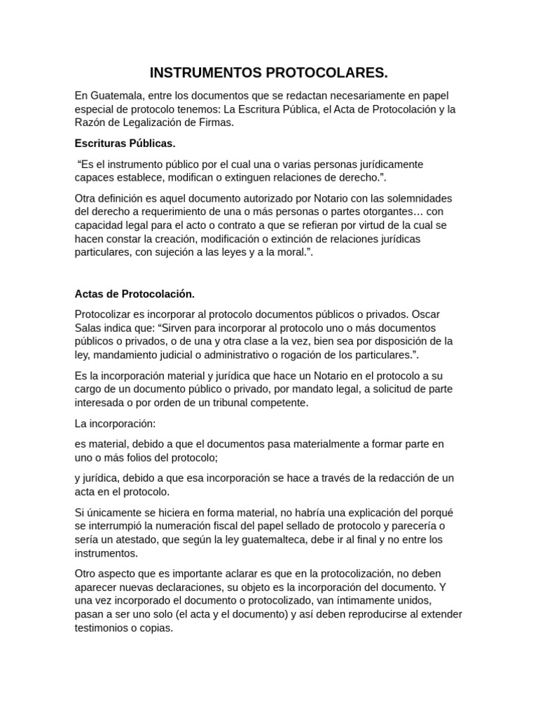 Instrumentos Protocolares y Extraprotocolares | PDF