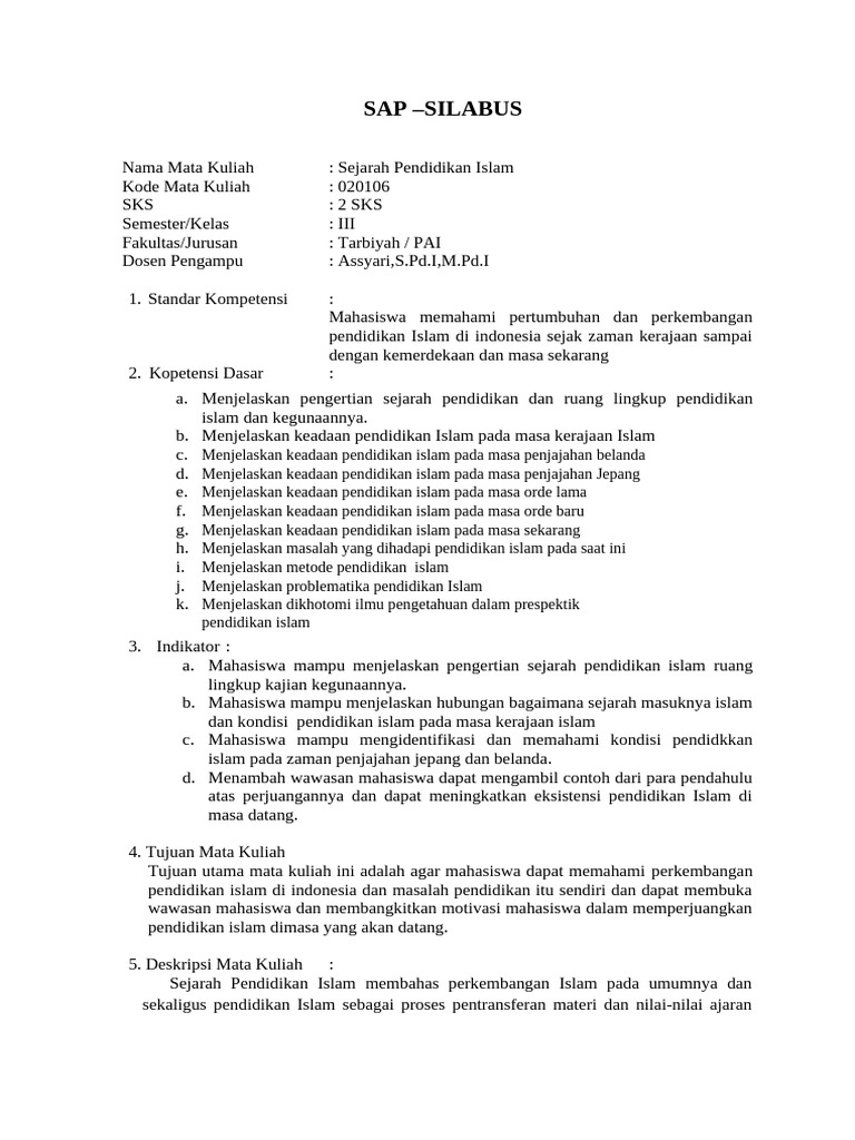 Sap Dan Silabus Spi 2024 | PDF