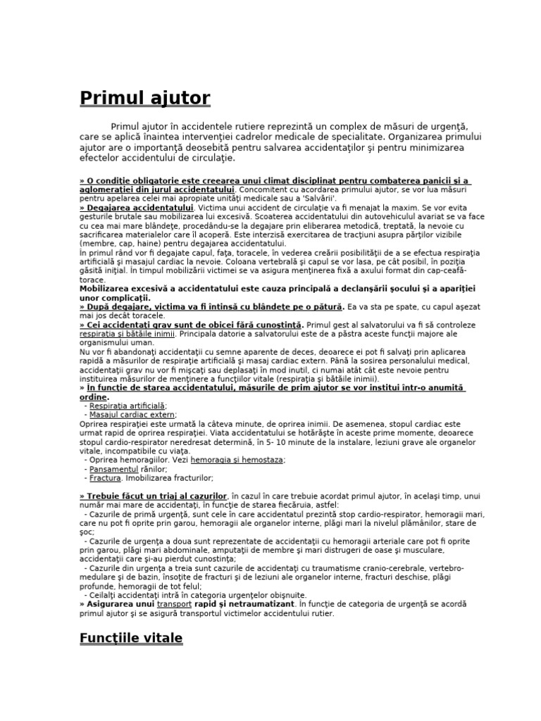 Primul Ajutor | PDF