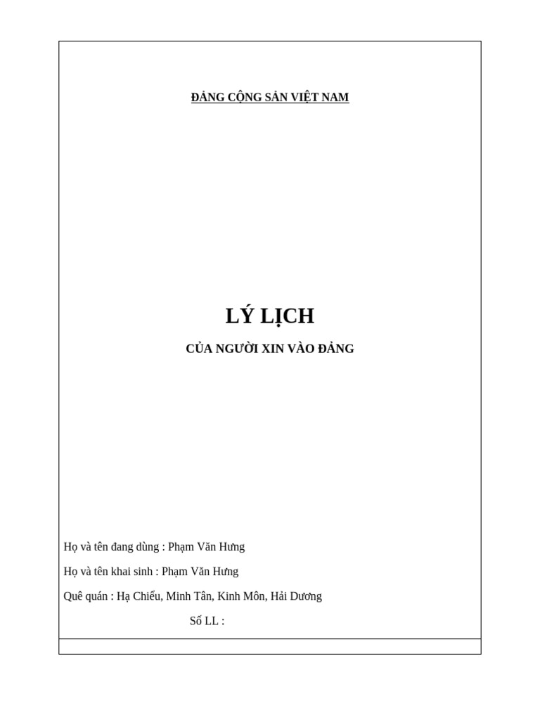 02.BM So Yeu Ly Lich | PDF