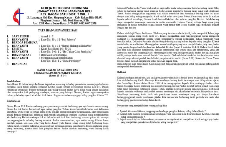 Buletin Evangelisasi Gmi Lapangan Heli | PDF